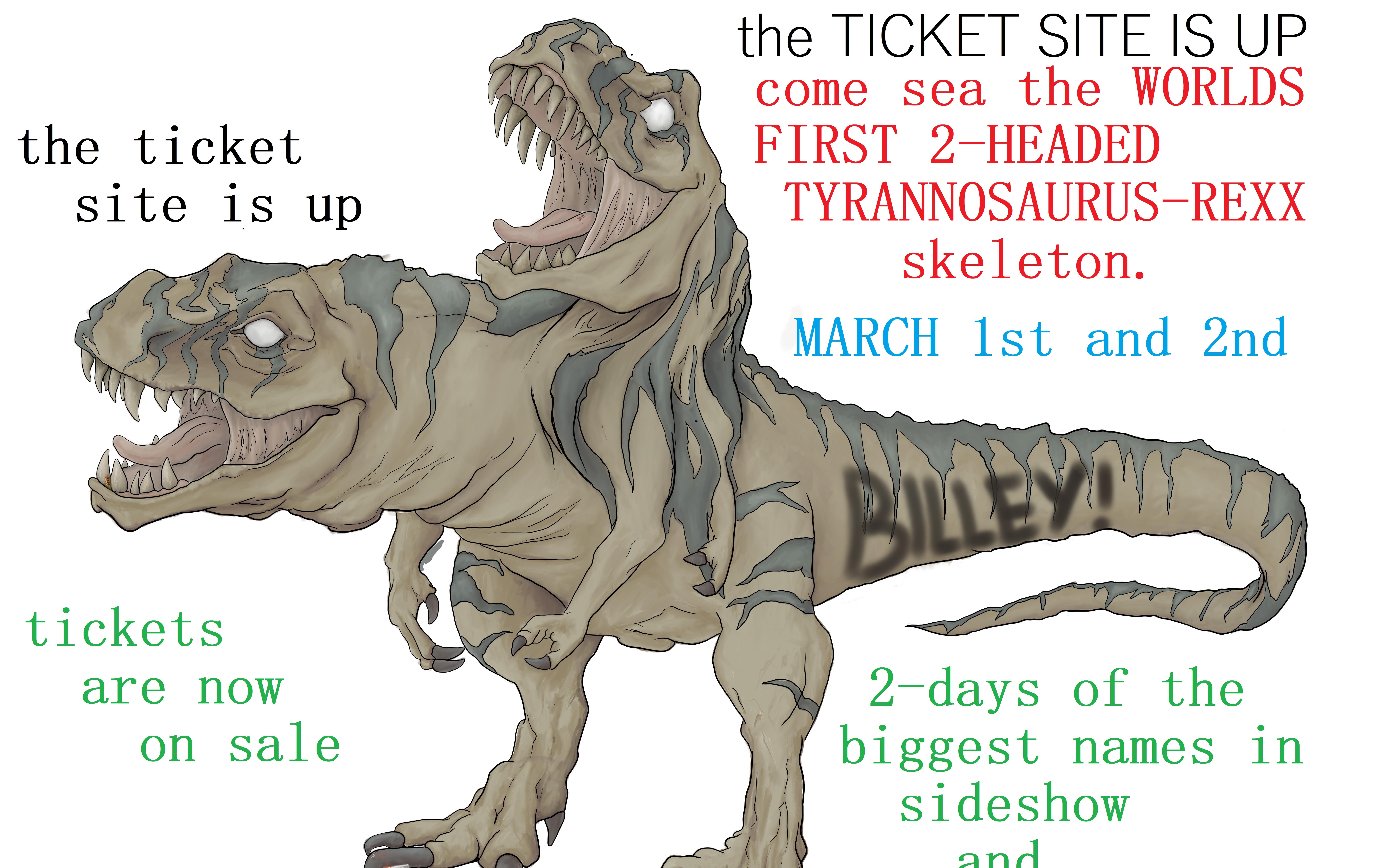 the grandious reveal of the worlds first 2-headed tyrannosaurus rexx ...