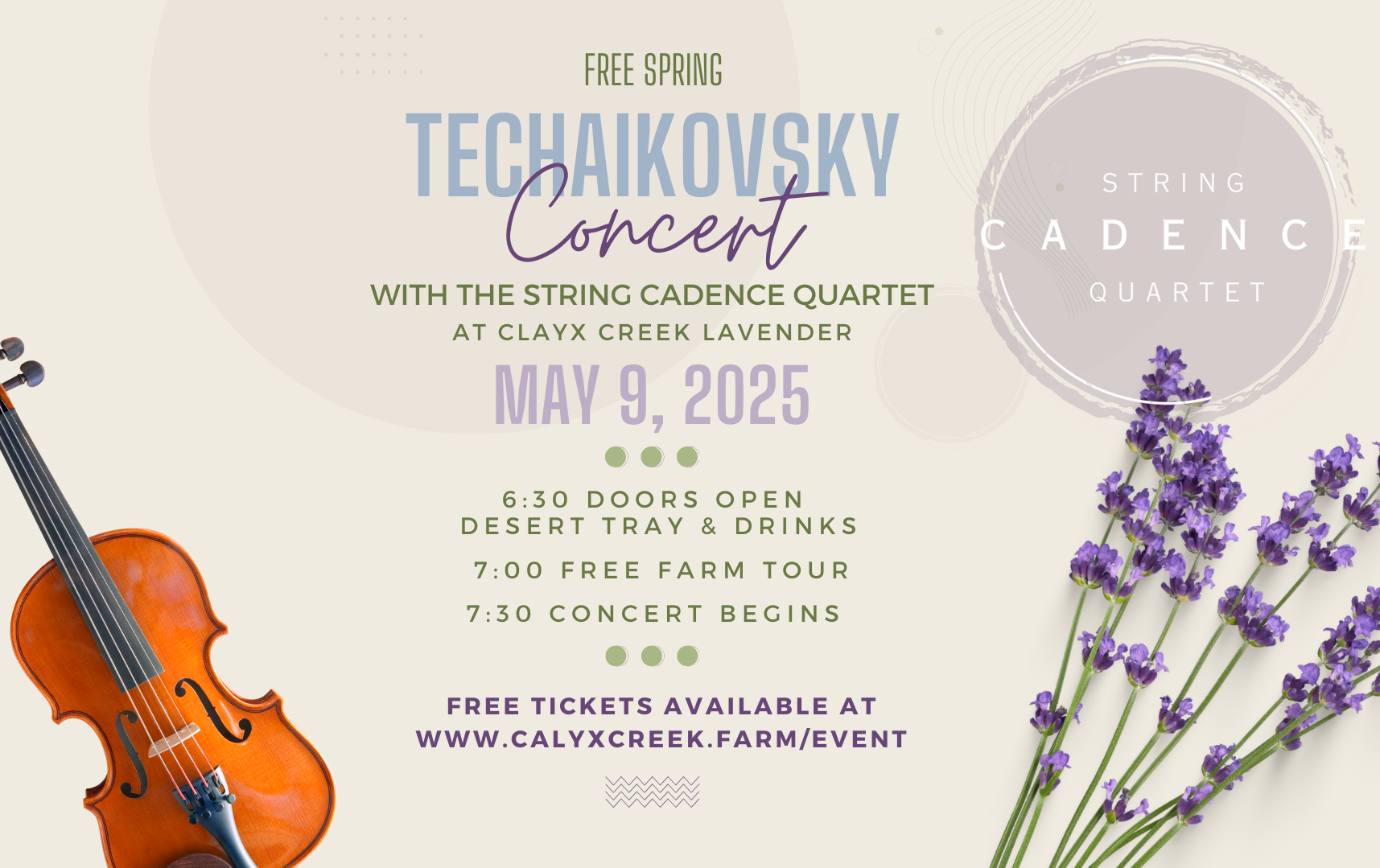 Spring Quartet at Calyx Creek Tickets | Calyx Creek