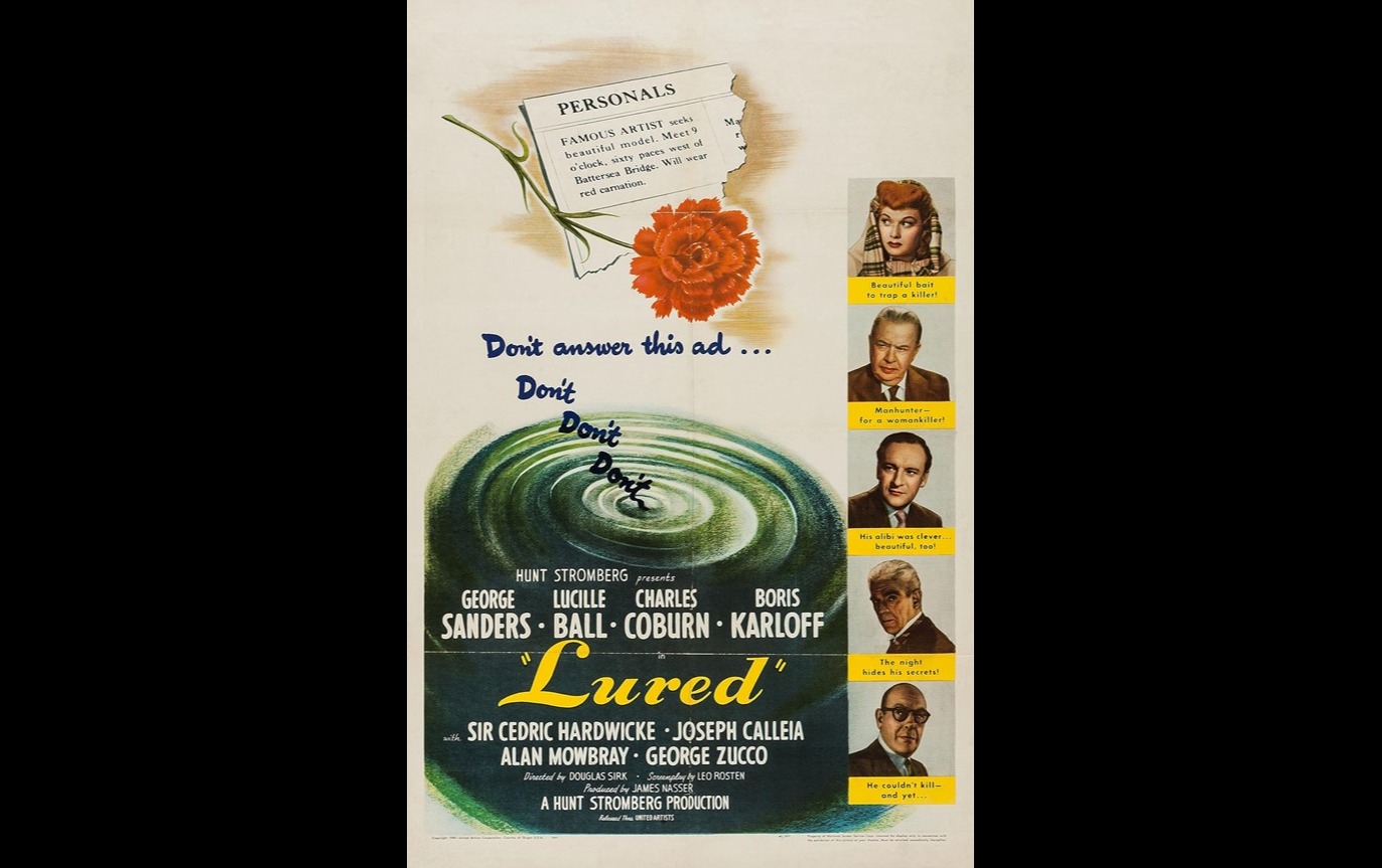 Classic Film Friday - Lured Tickets | End of the Road Theater