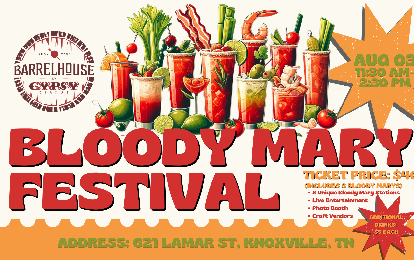 Bloody Mary Festival - Archived Tickets | Barrelhouse by Gypsy Circus