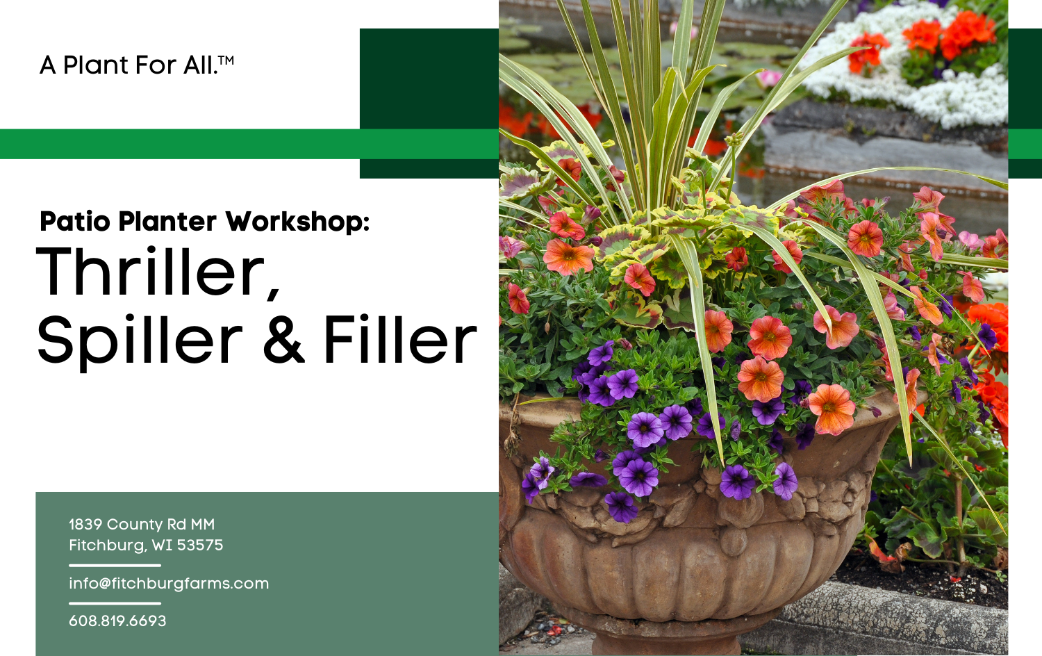 Thriller, Spiller, and Filler Workshop Tickets | Fitchburg Farms