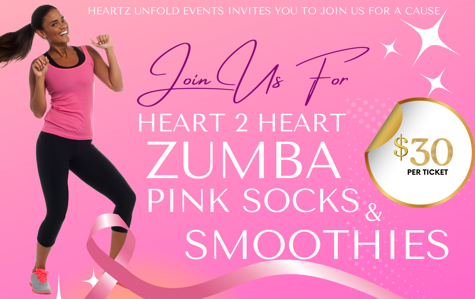 Heart 2 Heart-Pink Zumba, Pink Socks, and Smoothies Tickets | Heartz ...