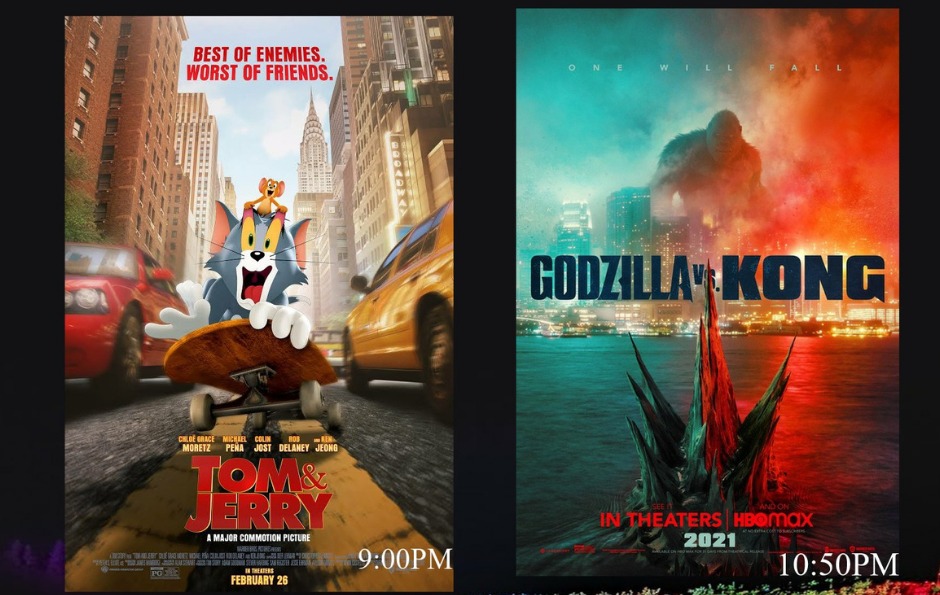 Tom and Jerry and Godzilla vs Kong Playing on screen #1 Tickets ...