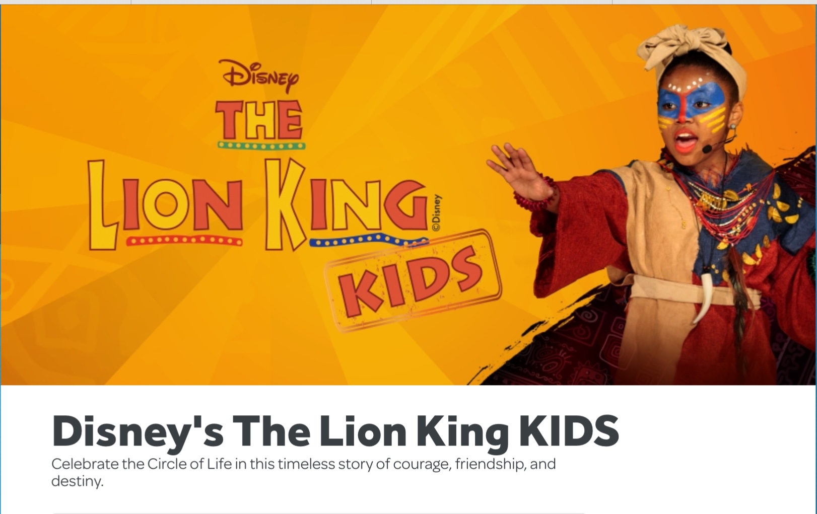 Lion King (Thursday) Tickets | Chapin Theatre Company