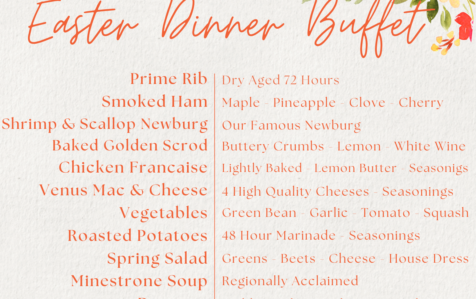 Easter's Exquisite Buffet - Archived Tickets | Venus de Milo