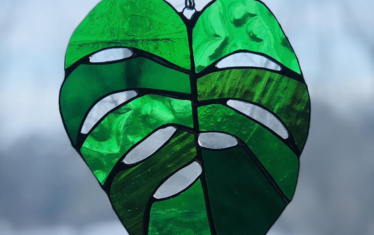 Stained Glass Monstera with Morgan's Stained Glass Tickets | Unglued