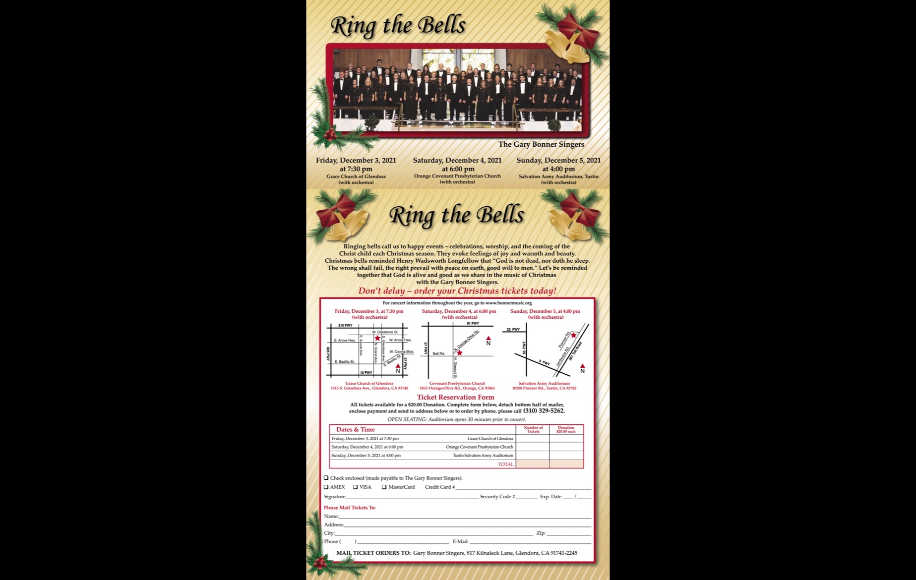 Bonner Singer Christmas Concert - Redlands Tickets | Bonner Singers
