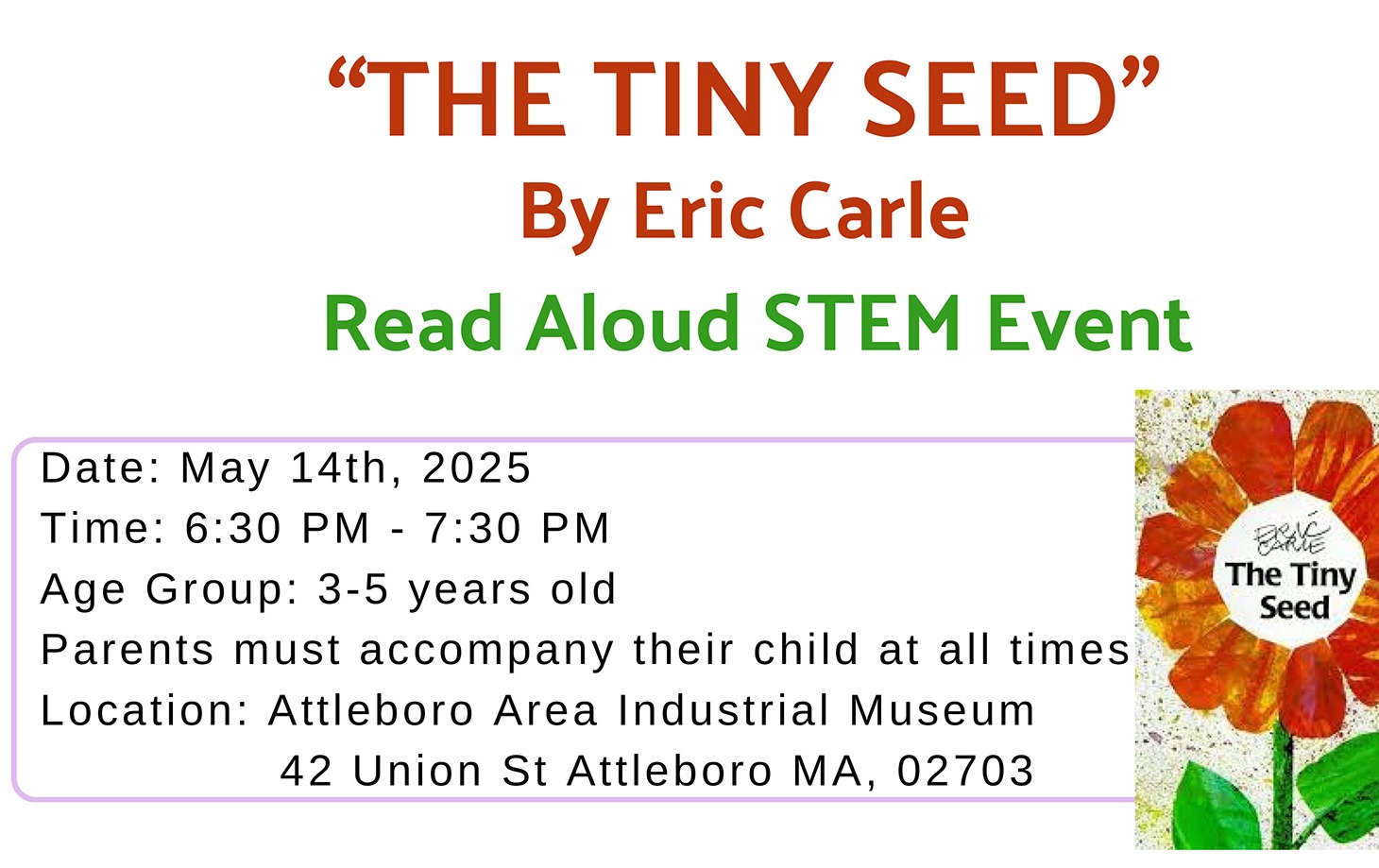 The Tiny Seed STEM Fun for Young Learners Tickets | Attleboro Area ...