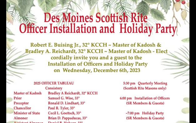 Holiday Party - Archived Tickets | Des Moines Scottish Rite