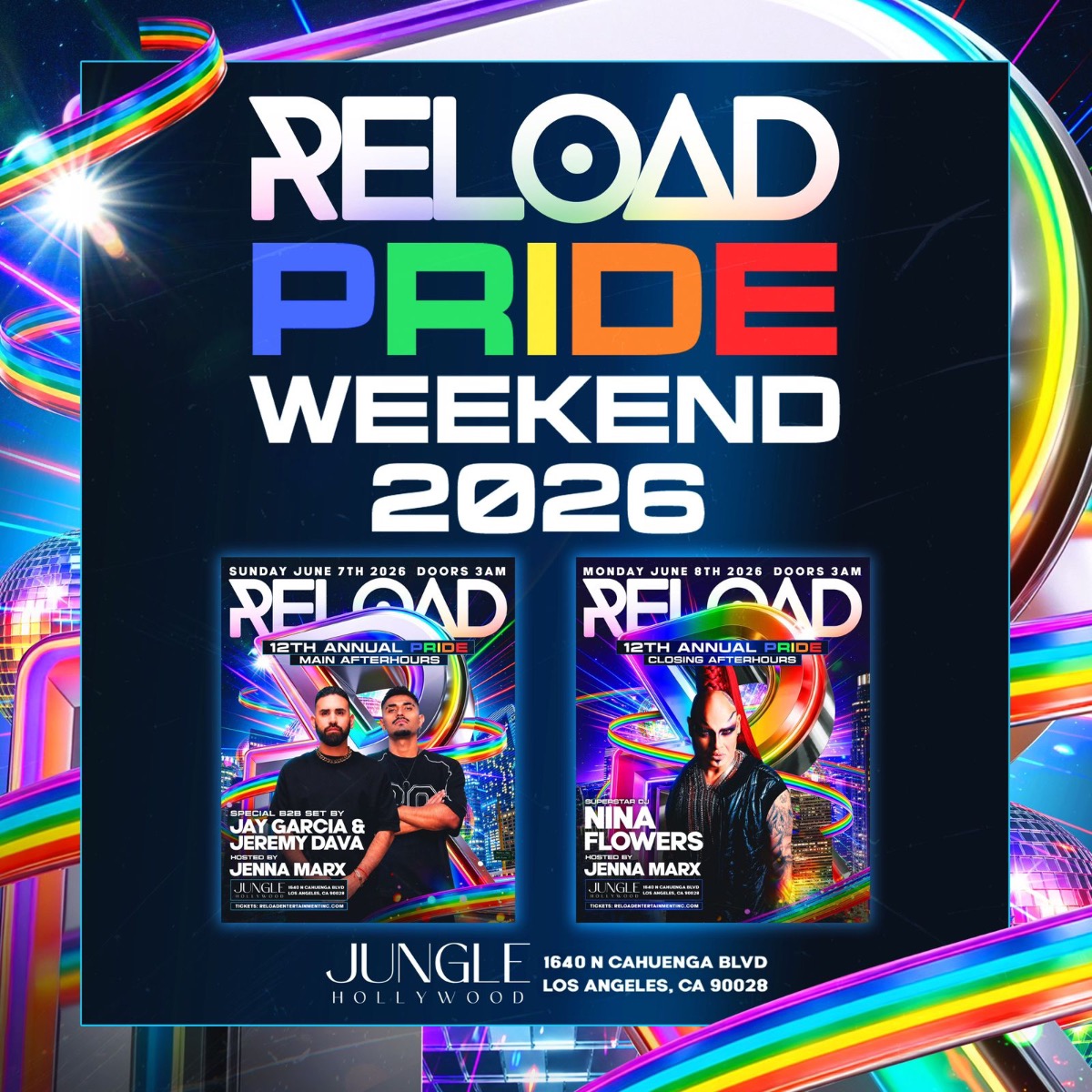 RELOAD PRIDE 2026 - NINA FLOWERS, ANDRES MONTERO, JAY GARCIA & JEREMY ...