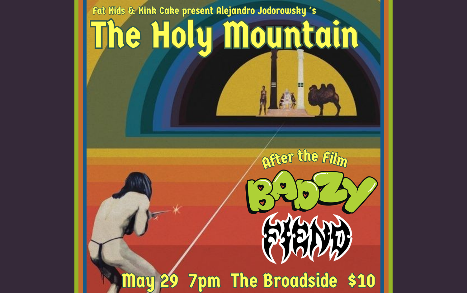86'd @ Broadside: screening of The Holy Mountain + live sets by Badzy ...