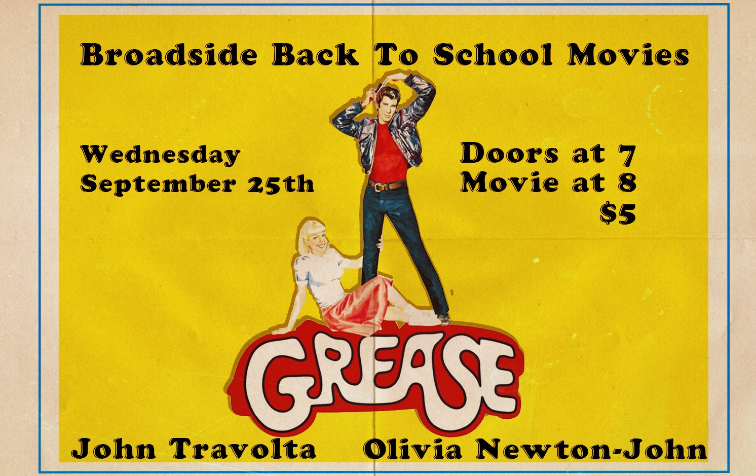 Broadside Back to School Movies: GREASE! Tickets | The Broadside