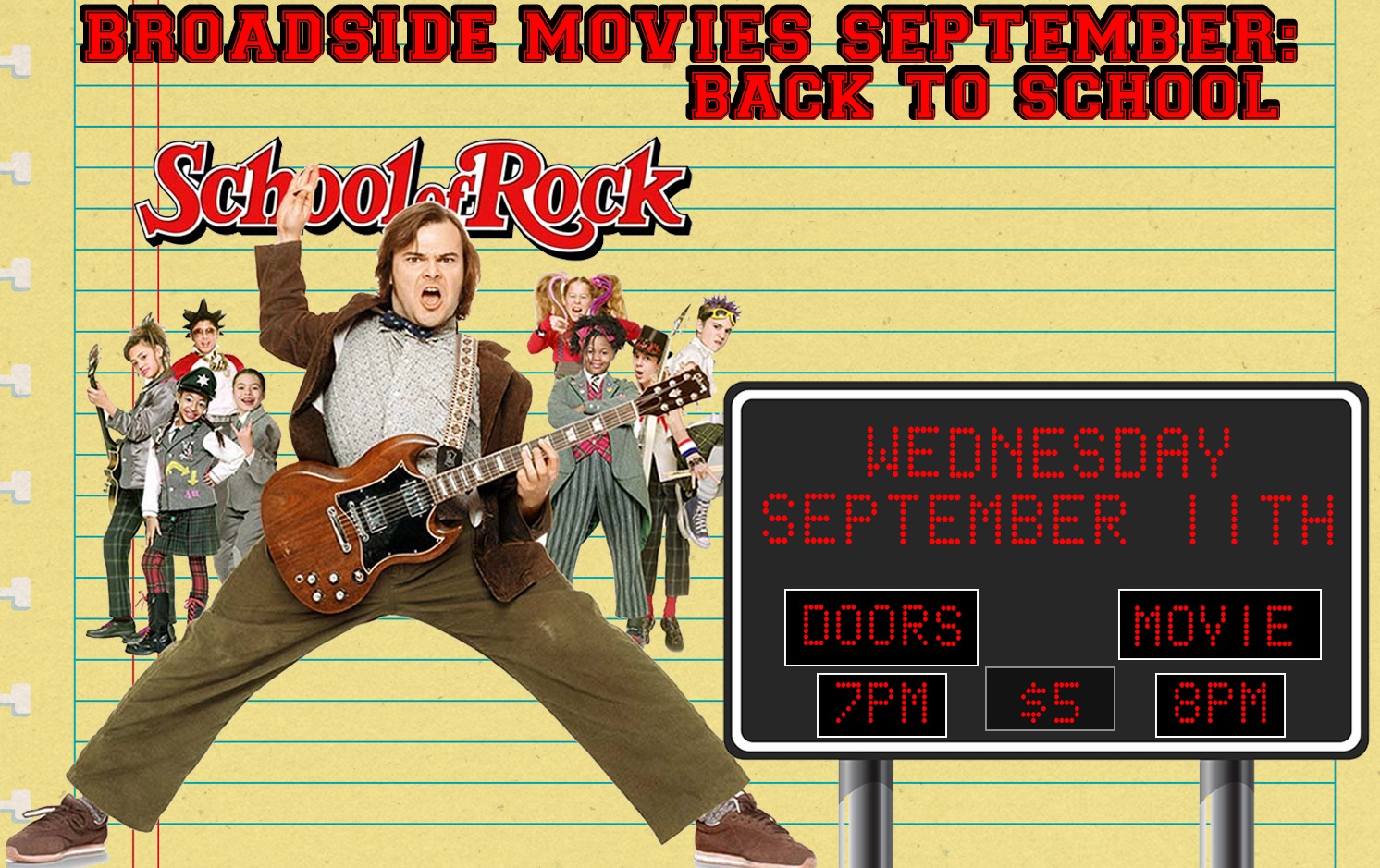 Cancelled: Outdoor Movie: School of Rock Tickets | The Broadside