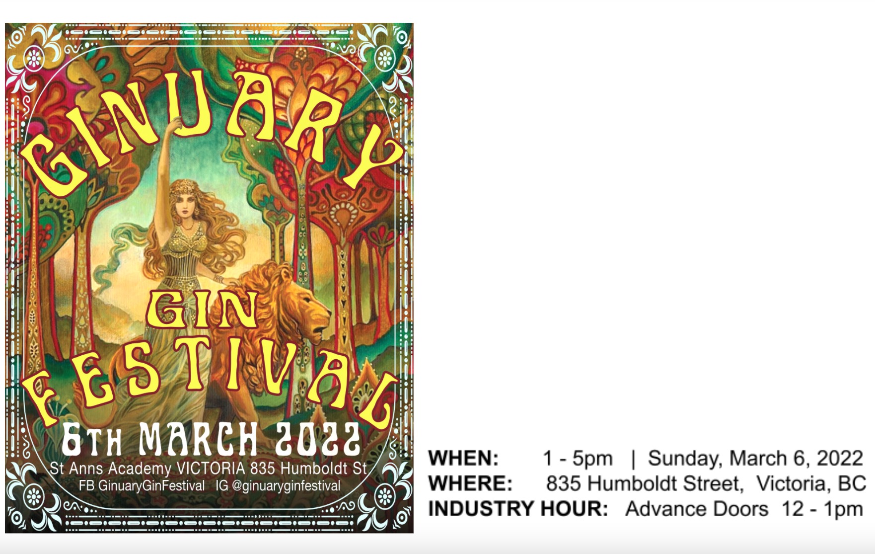 GINUARY - TASTING VICTORIA EXCLUSIVE PRICING Tickets | Ginuary Gin Festival