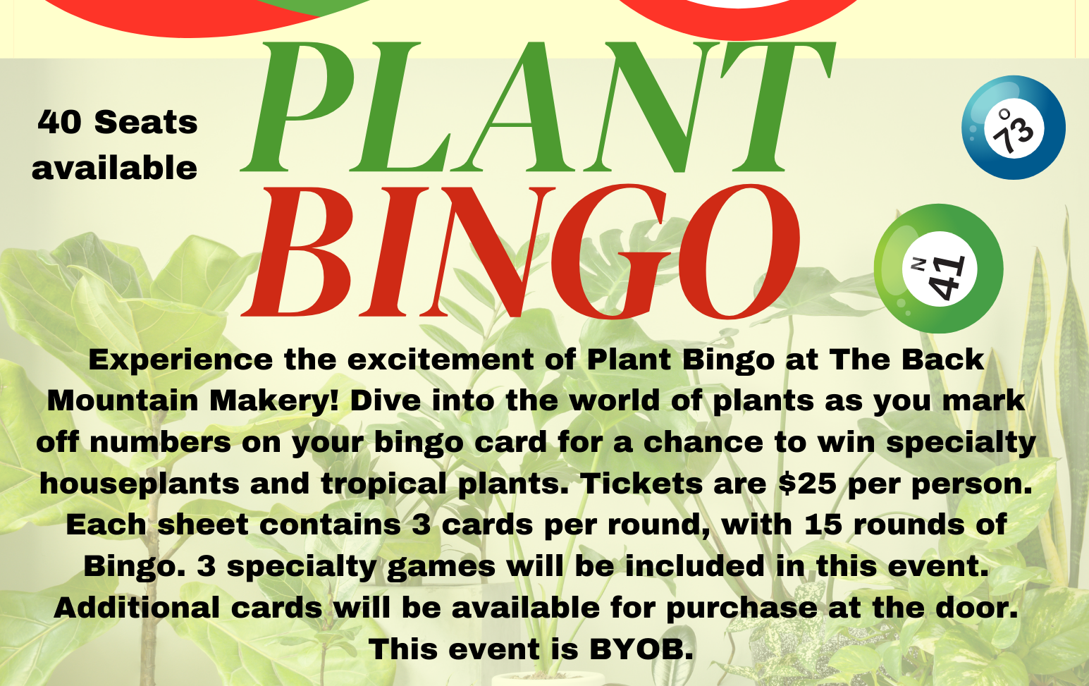 Plant Bingo at Back Mountain Makery Tickets | Gallivanting Greenhouse