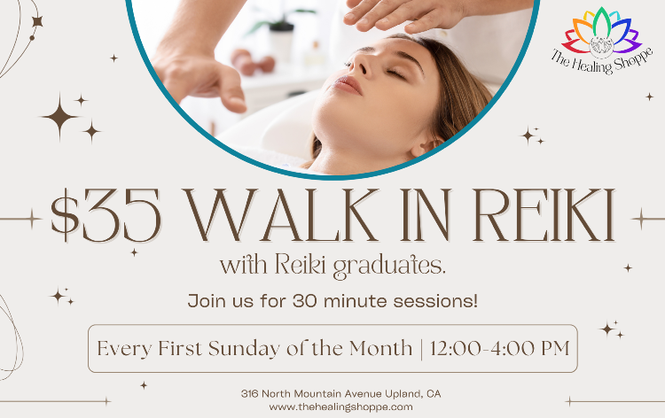 $35 Walk-In Reiki Clinic Tickets | The Healing Shoppe Crystal Boutique