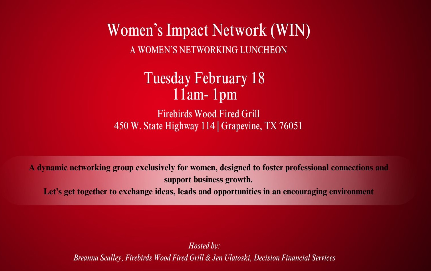 Women's Impact Networking (WIN)- February Tickets | WIN Luncheon