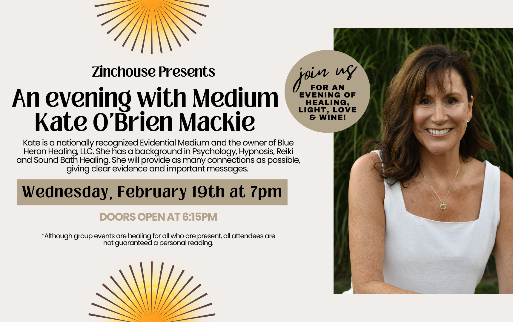 An Evening with Medium Kate O'Brien Mackie Tickets | Zinc House