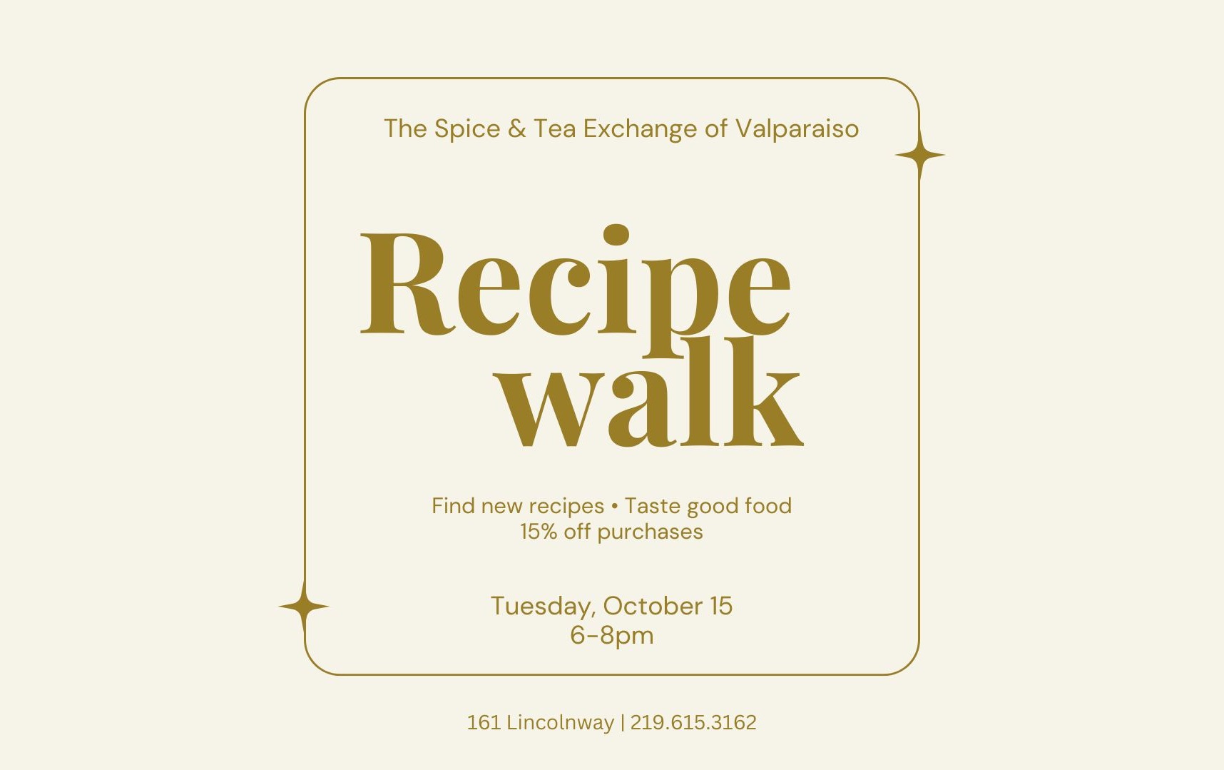 Recipe Walk Tickets | The Spice and Tea Exchange