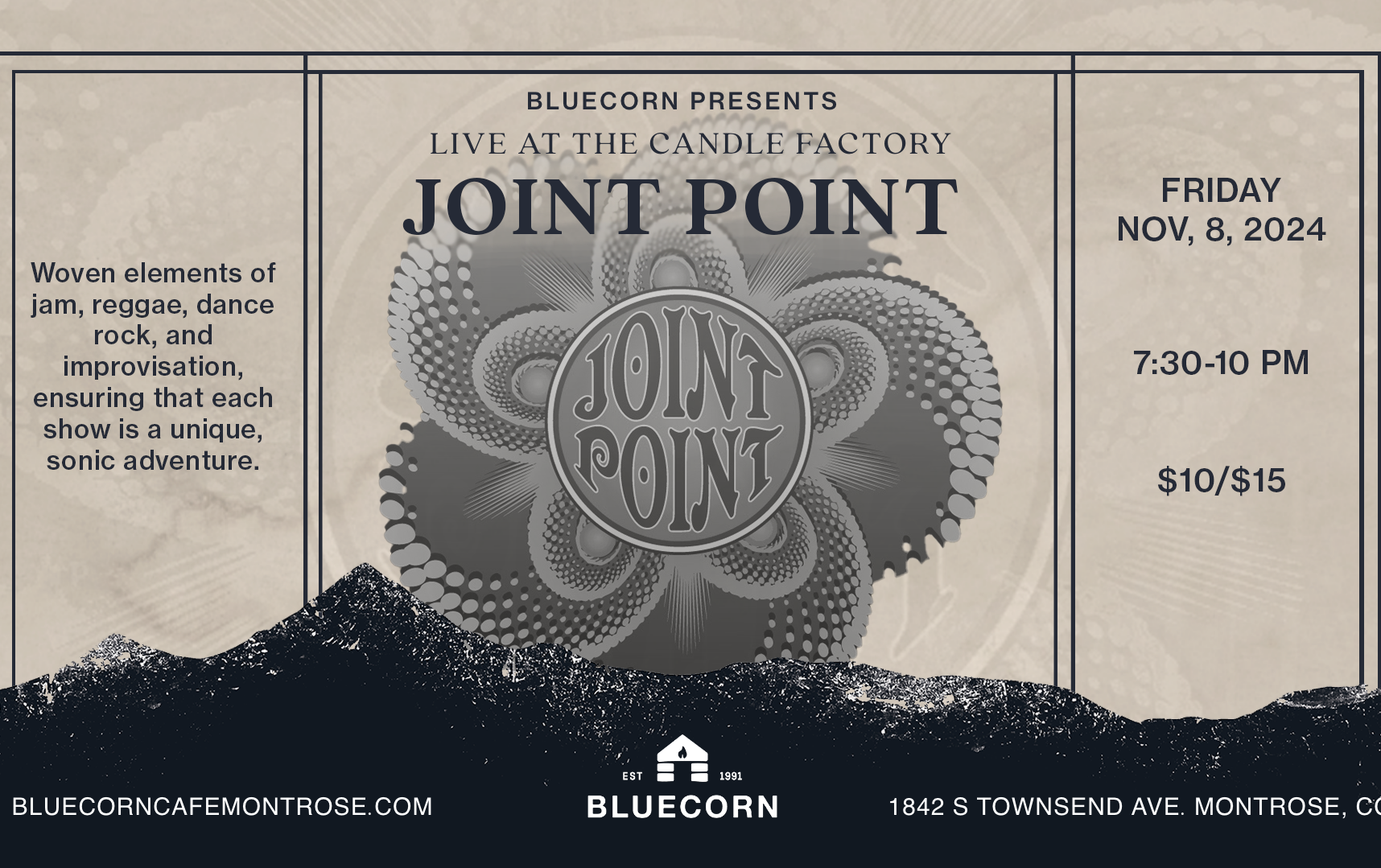 Live at the Candle Factory: Joint Point Tickets | Bluecorn