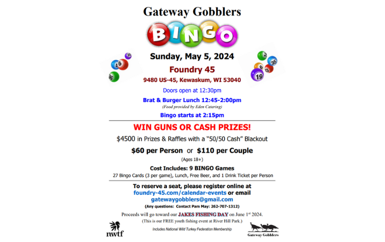 Gateway Gobblers Bingo at Foundry 45 Tickets | Foundry 45 LLC