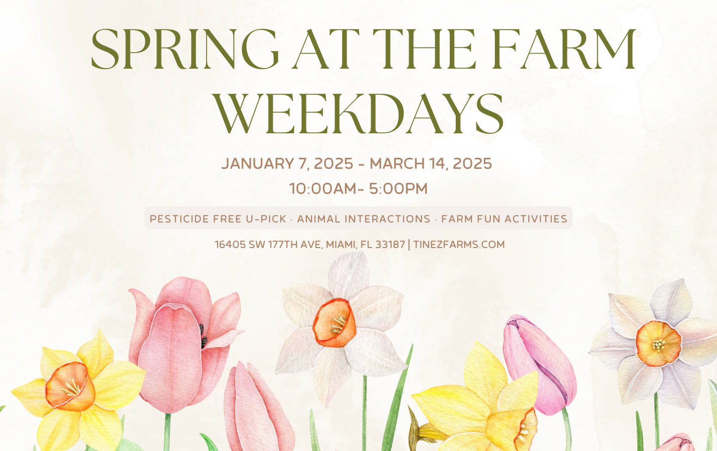 Spring at the Farm - Weekdays 2025 Tickets | Tinez Farms