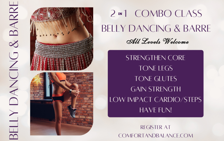 Belly Dancing & Barre Class starts January 2025 Tickets | Comfort & Balance