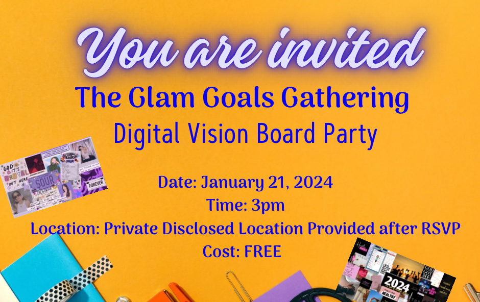 Glam Goals Gathering Digital Vision Board Party Tickets | Live ...