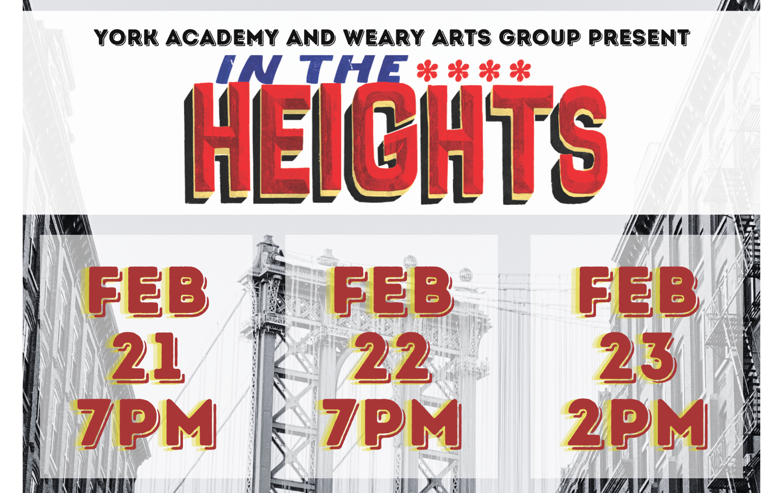 In the Heights Tickets | YORK THEATRE LIVES
