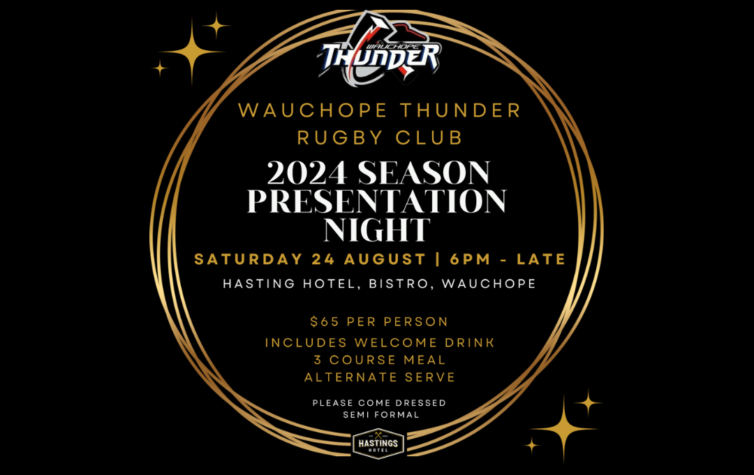 2024 season presentation night Tickets | Wauchope Thunder Rugby Union Club Incorporated