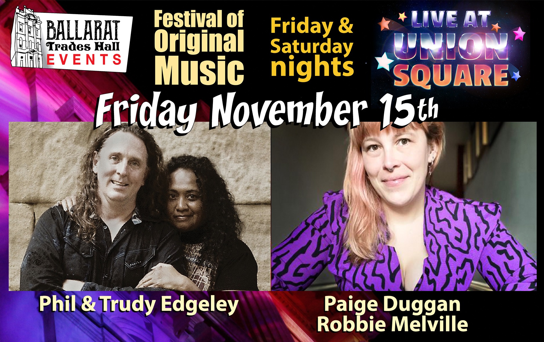 Phil and Trudy Edgeley / Paige Duggan and Robbie Melville - Live at ...