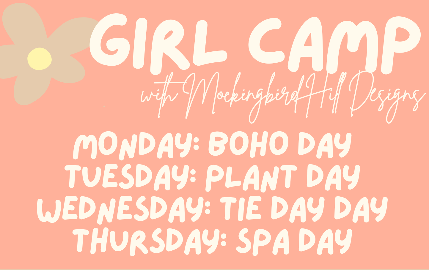 Girl Camp with Mockingbird Hill Designs Tickets | Wine & Arts Festival