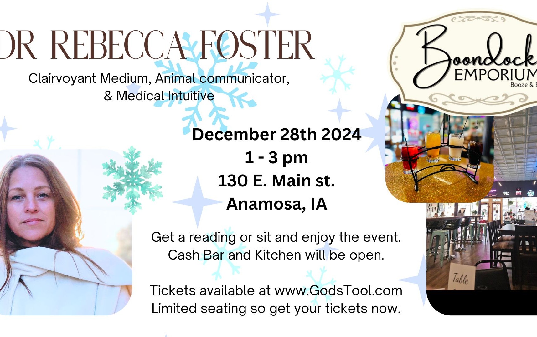 Clairvoyant Gallery at Boondocks with Dr Rebecca Foster Tickets ...