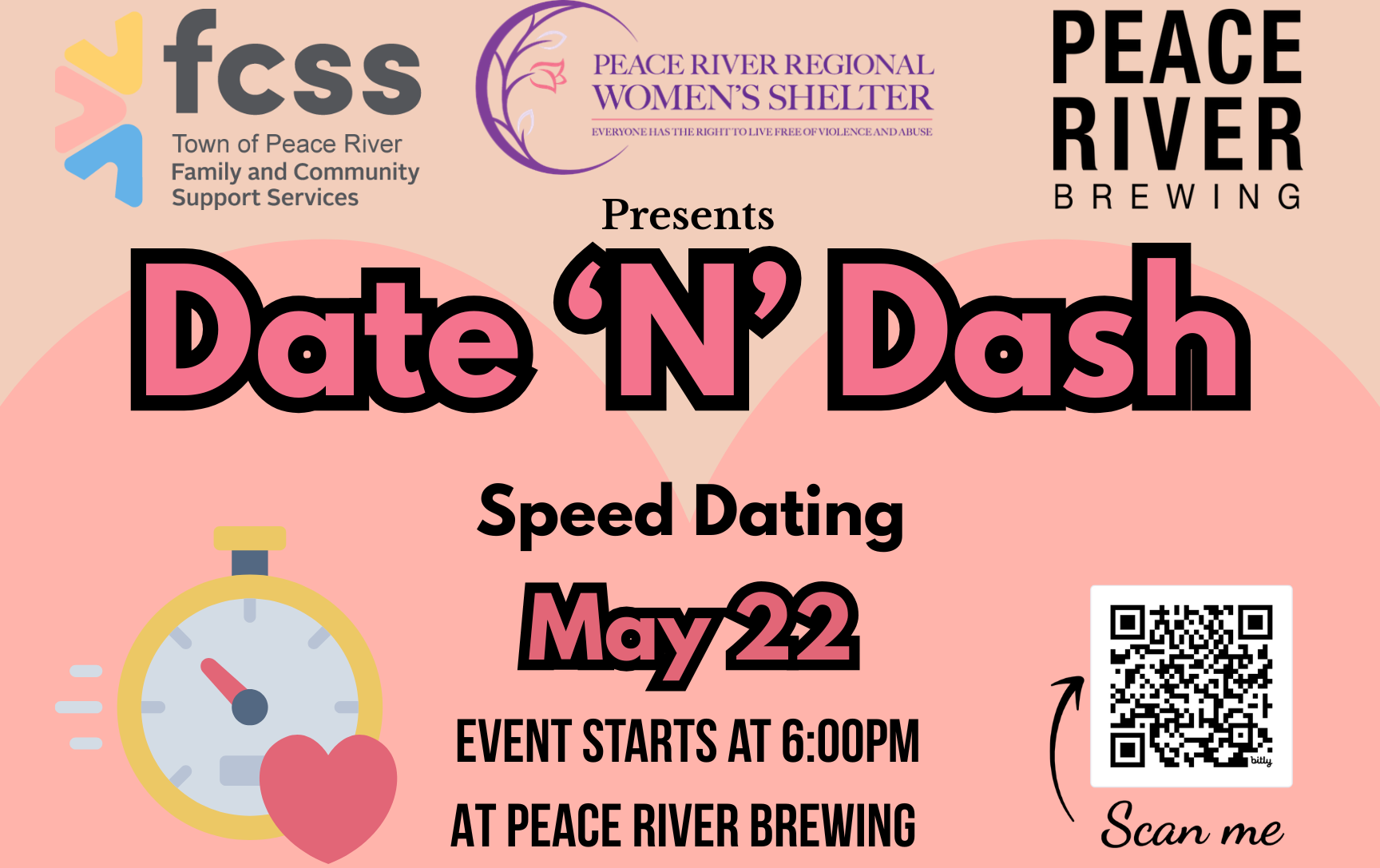 Date 'N' Dash Speed Dating May 22/2025 Tickets | Peace River Brewing
