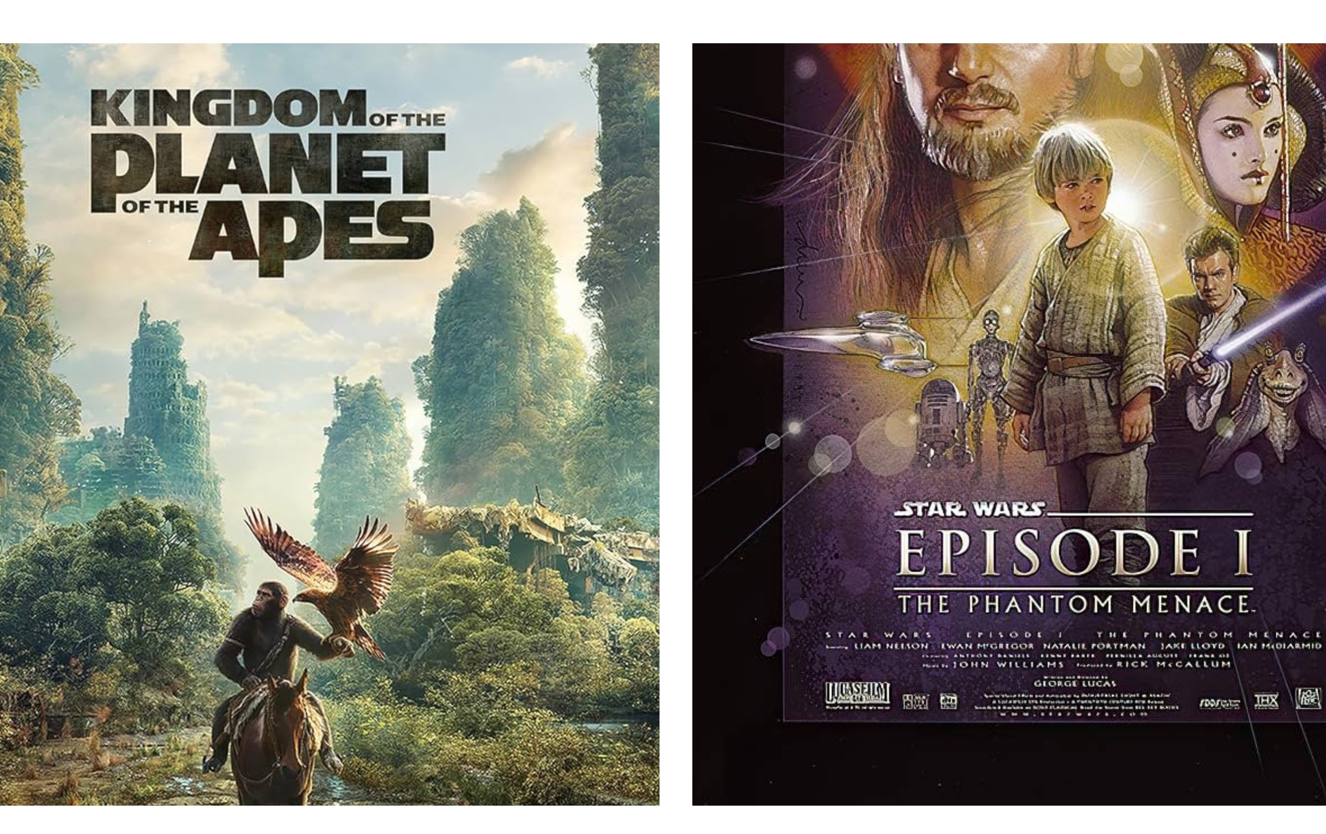 DOUBLE FEATURE- KINGDOM OF THE PLANET OF THE APES (PG-13) and STAR WARS ...