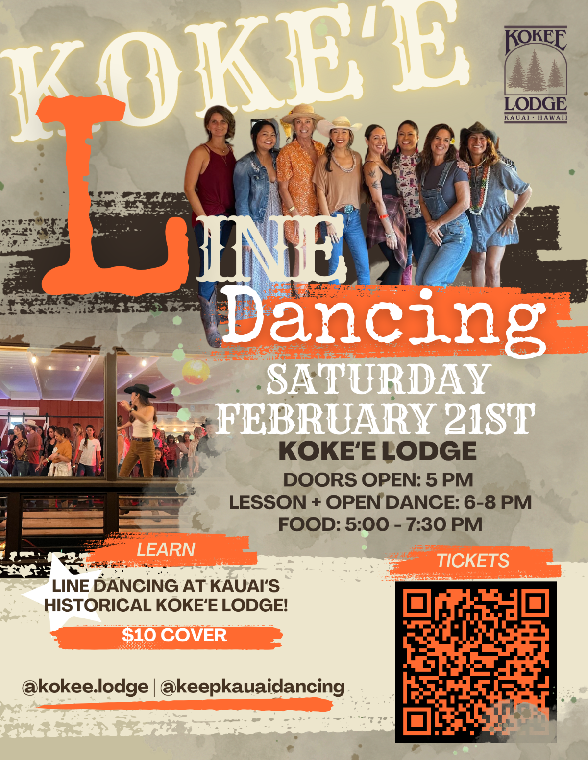 Line Dancing at the Kokee Lodge, February 21st Tickets | Kokee Lodge LLC