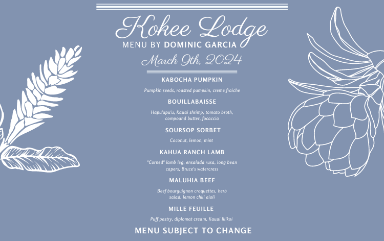 Dinner at Kokee Lodge, December 14th Tickets | Kokee Lodge LLC