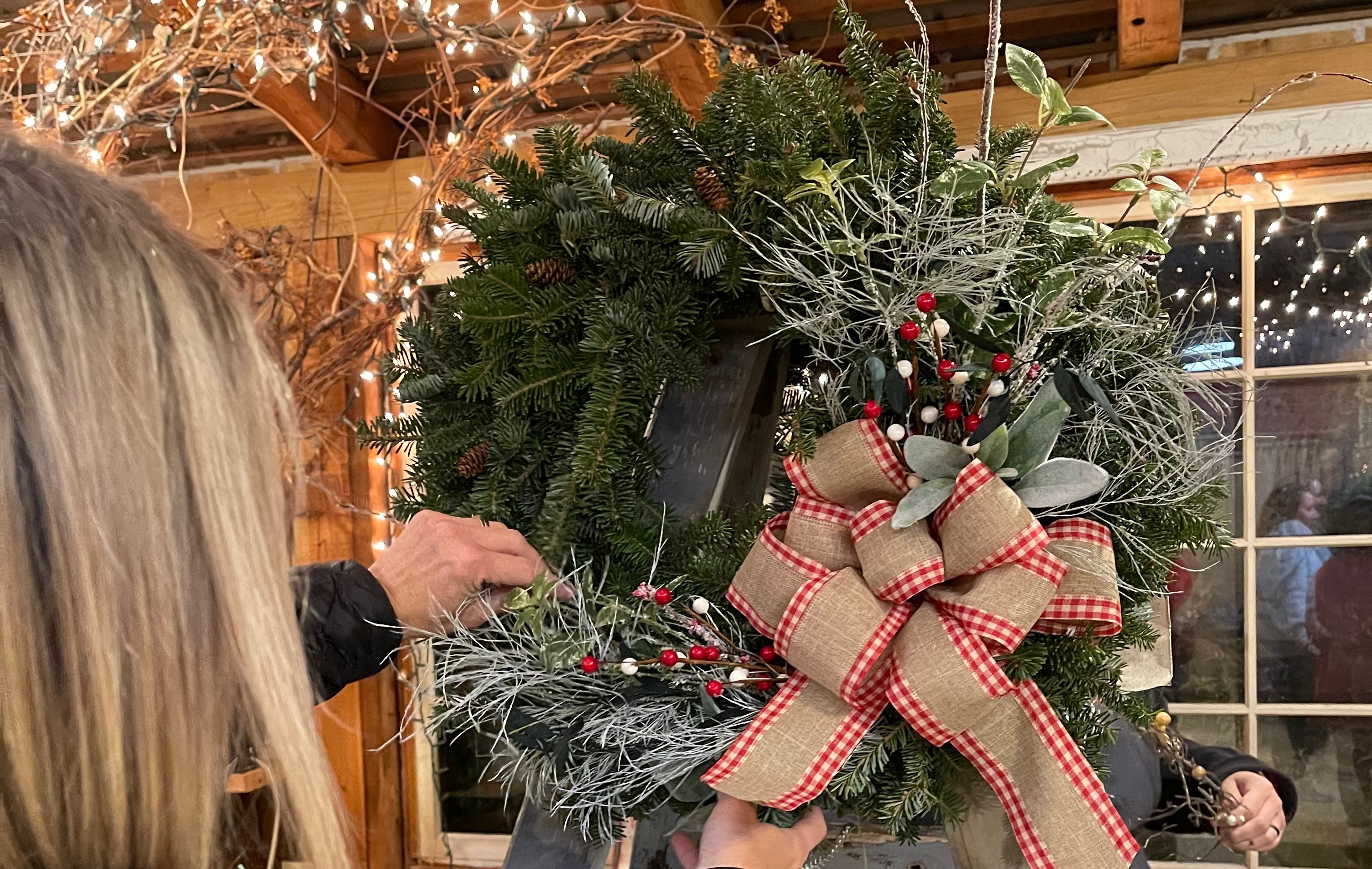 Wine and Pine Wreath Decorating Class Tickets | Dull's Tree Farm
