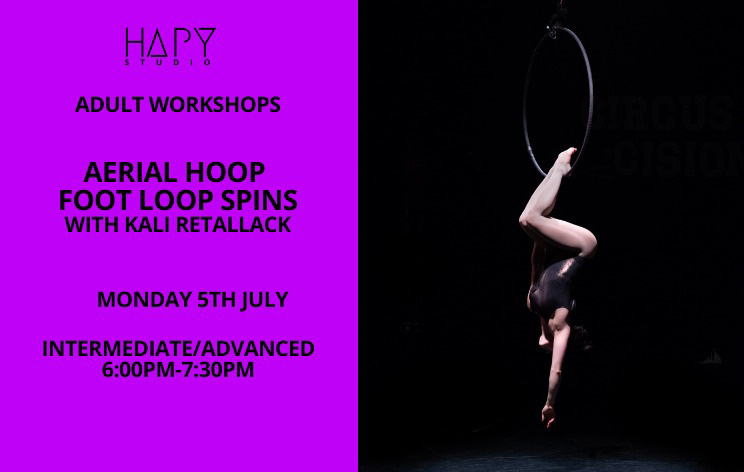 Aerial Hoop Foot Loop Spins Workshop with Kali Retallack