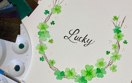 Watercolor Sip & Paint - Lucky Theme Tickets | Wilrona LLC