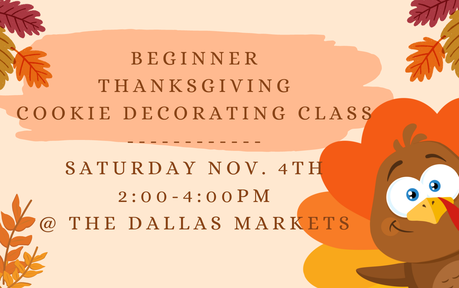 Beginner Thanksgiving Cookie Decorating Class Tickets | Chubbycakesandbakes