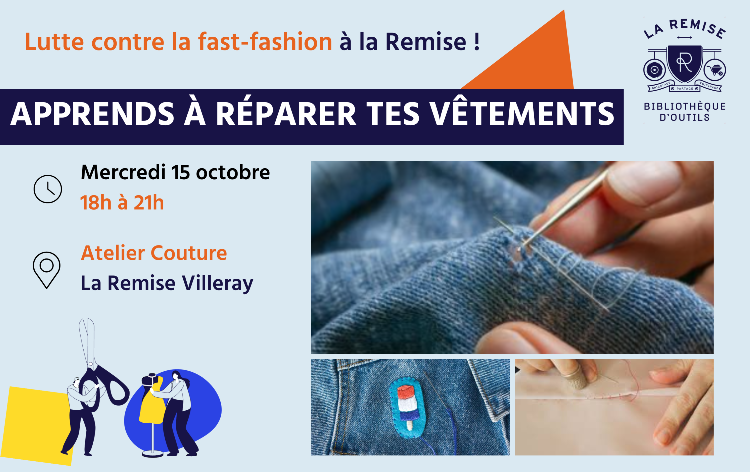 Apprends à réparer tes vêtements Tickets | La Remise, Bibliothèque d'outils