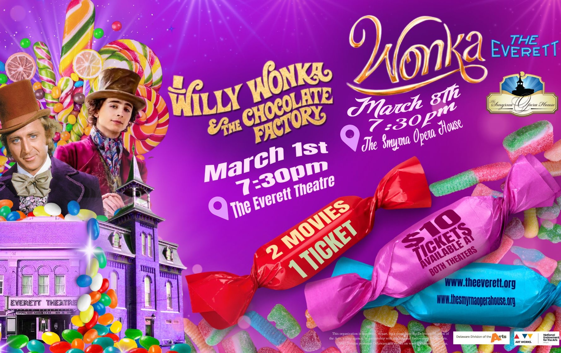 Wonka Double-Feature Tickets | The Everett, Inc.