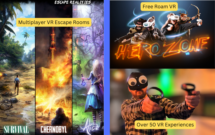 60 minutes of Virtual Reality, VR Escape Rooms or Free Roam VR - March ...