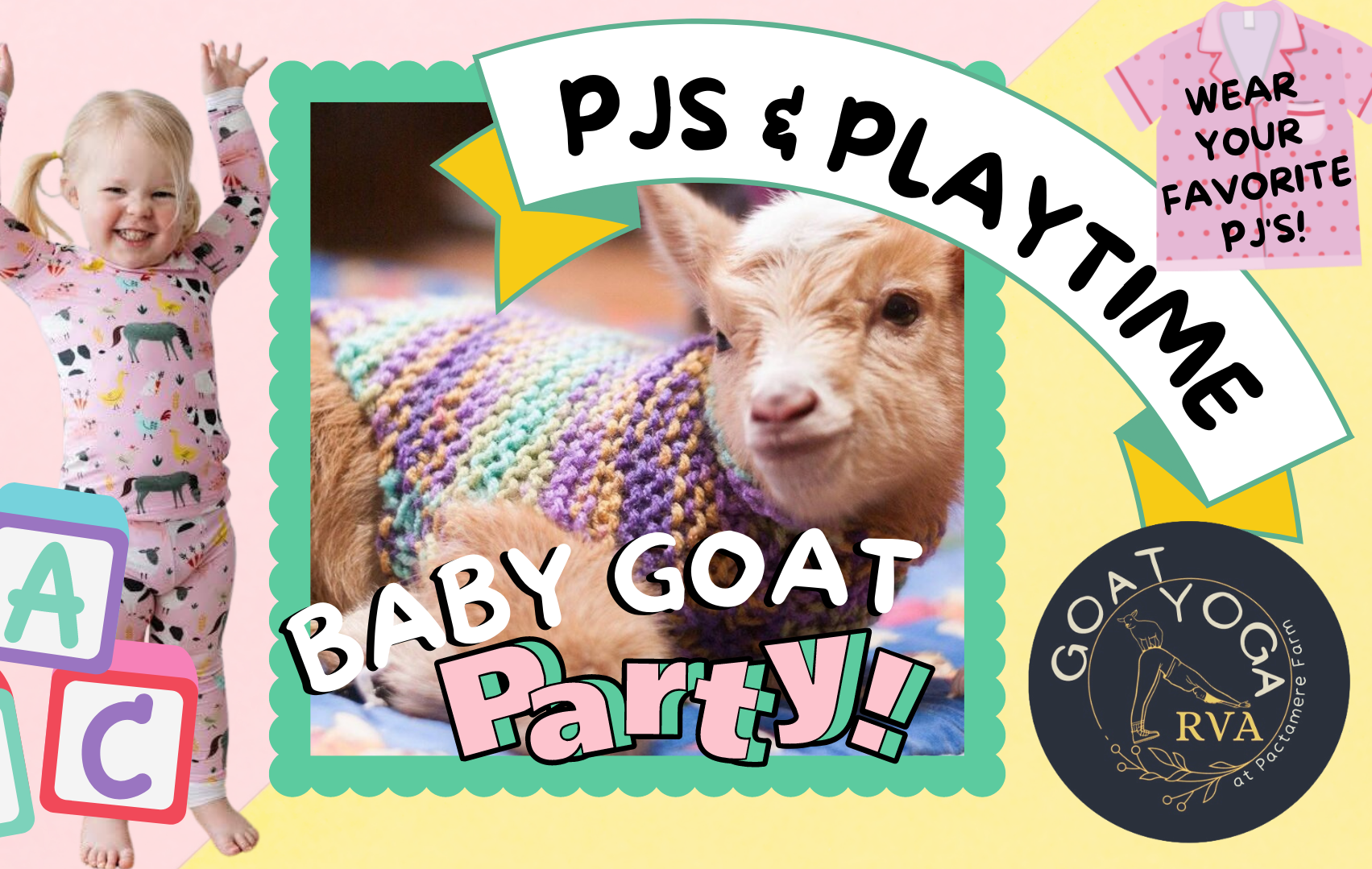Pjs & Playtime with Baby Goats Tickets | Pactamere Farm